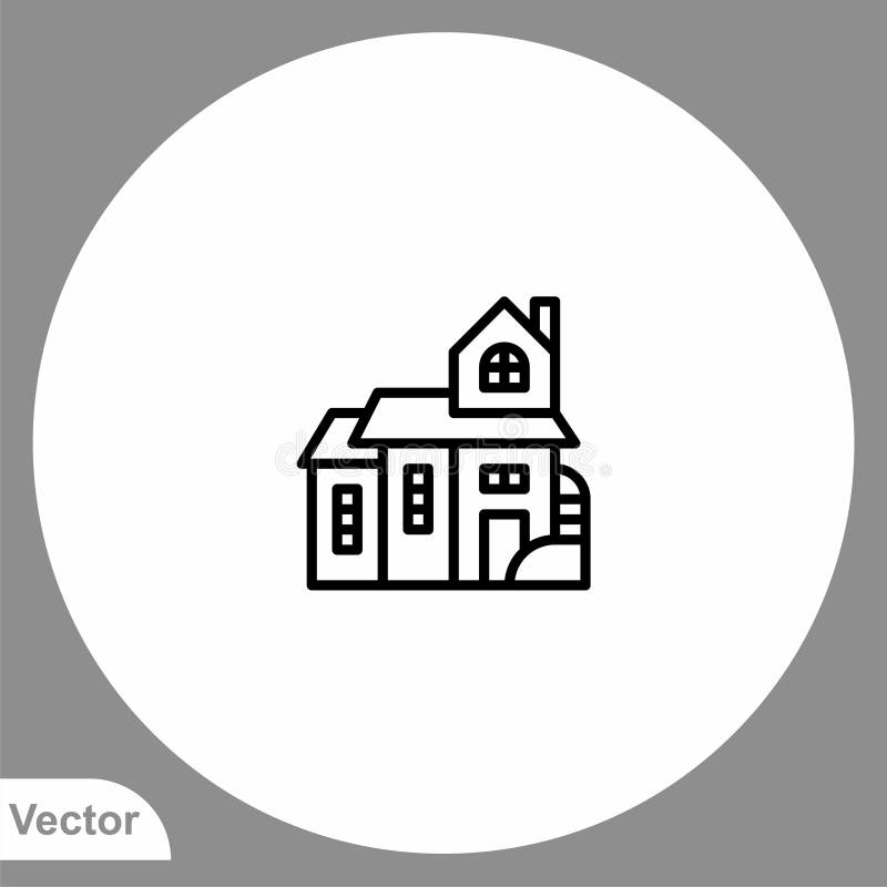 Mansion Vector Icon Sign Symbol Stock Vector - Illustration of icons ...