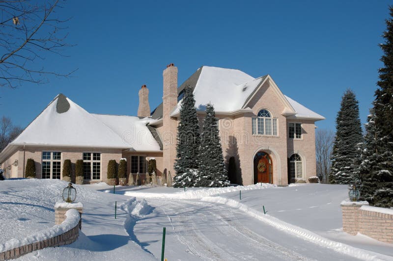 Mansion in winter stock photo. Image of contemporary, large - 474254