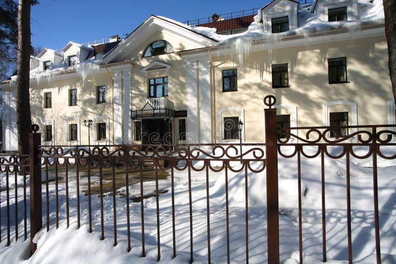 Mansion in winter stock photo. Image of detached, private - 36617784