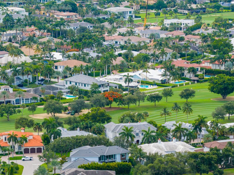 Mansions in Boca Raton Florida Stock Photo - Image of elevation, golf ...