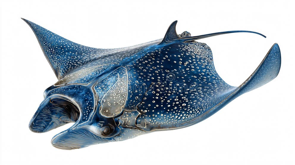 Manta Ray Isolated on White Background with Clipping Path for ...