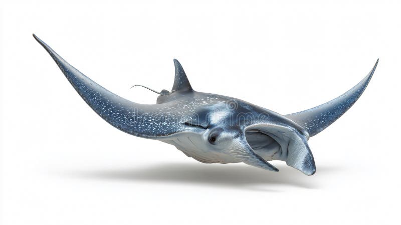 Manta Ray Isolated on White Background with Clipping Path for ...