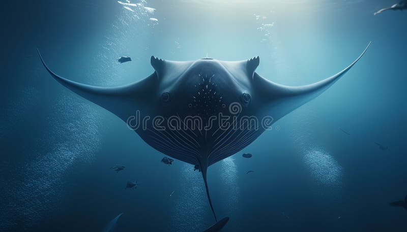 Manta Ray Monster Digital Art Illustration, Generative AI Stock ...