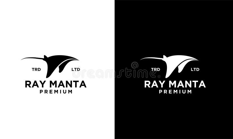 Manta Ray Vector Black Logo Design Stock Illustration - Illustration of ...