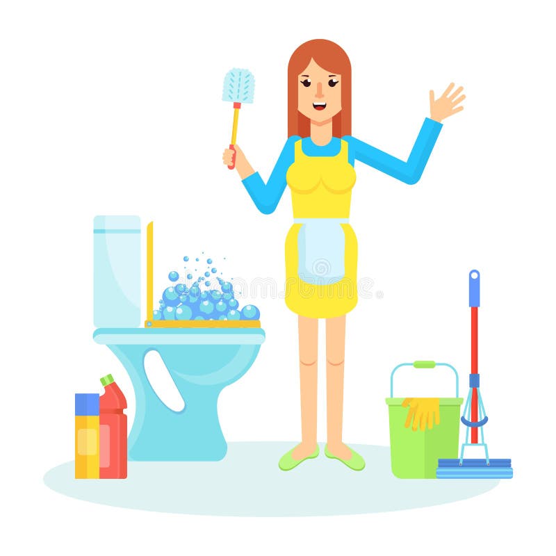 Mantenga La Mujer Y El Retrete Ilustración del Vector - Ilustración de ...