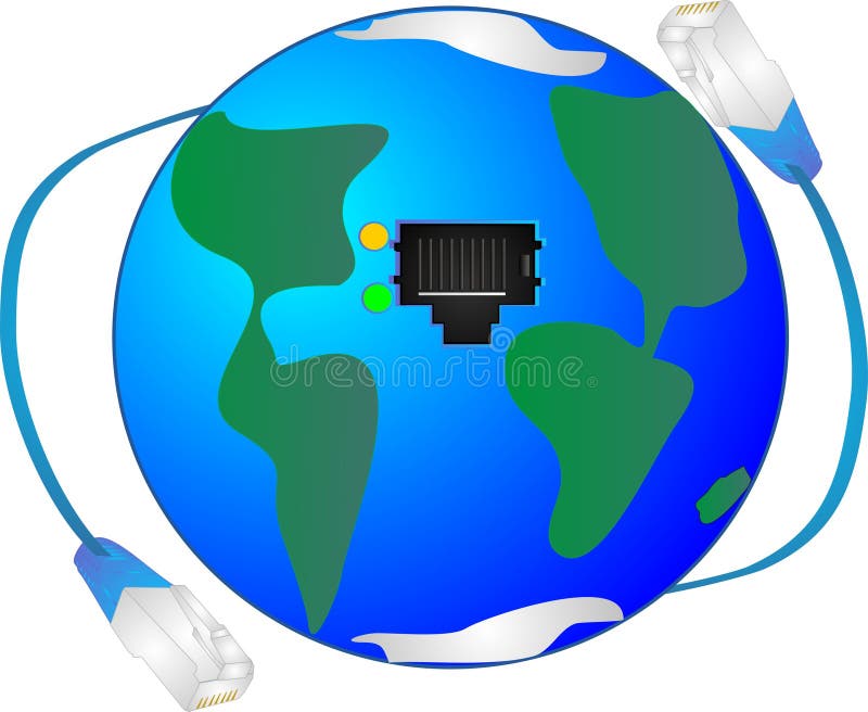 Manteniendo El Mundo Conectado Con Ethernet. Ilustración del Vector ...