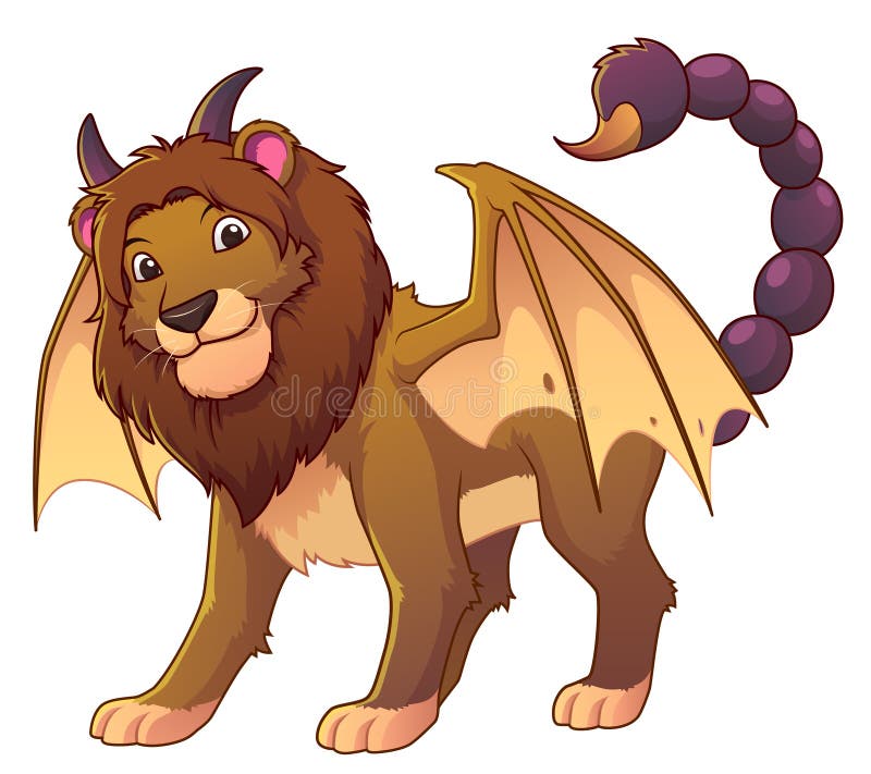 Manticore Cartoon Illustration Color Stock Illustration - Illustration ...