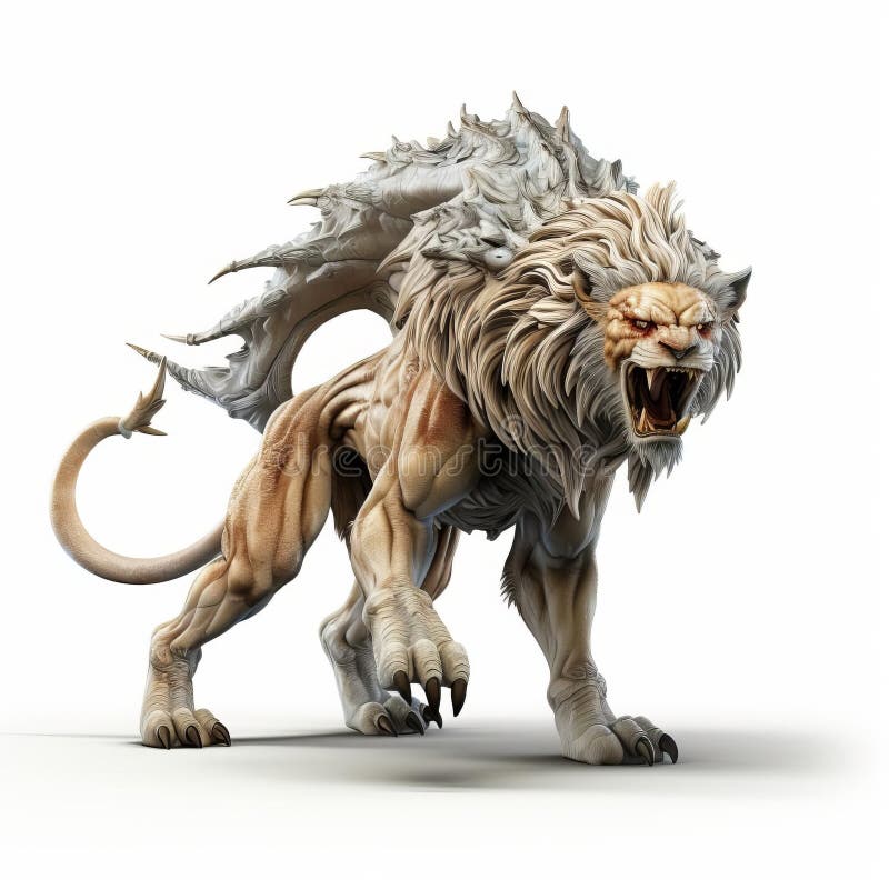 High-quality 3d Manticore Model on White Isolated Background Stock ...