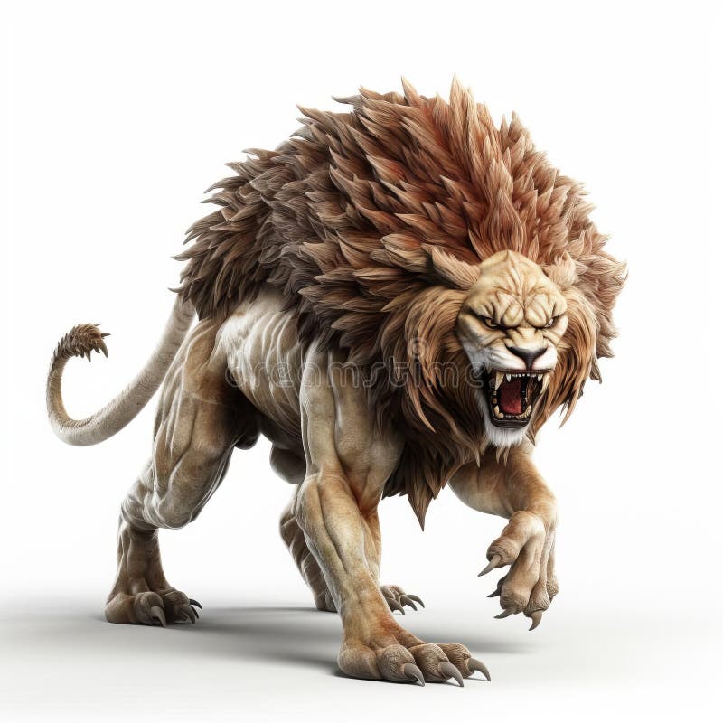 High-quality 3d Manticore Full Body Isolated White Background Stock ...