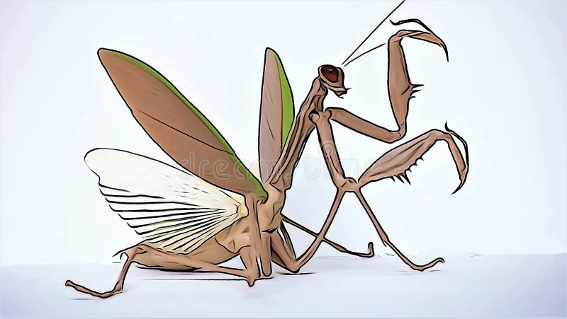 A Predatory Insect Mantis in an Aggressive Fighting Pose. Stock ...