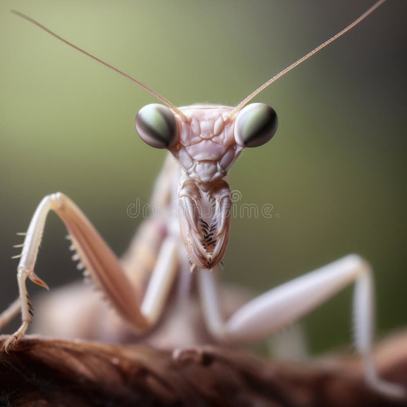 Mantis macro photography stock illustration. Illustration of leaf ...