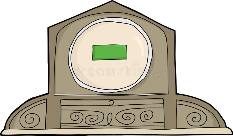 Ornate Mantle Clock Outline Stock Illustration - Illustration of ...