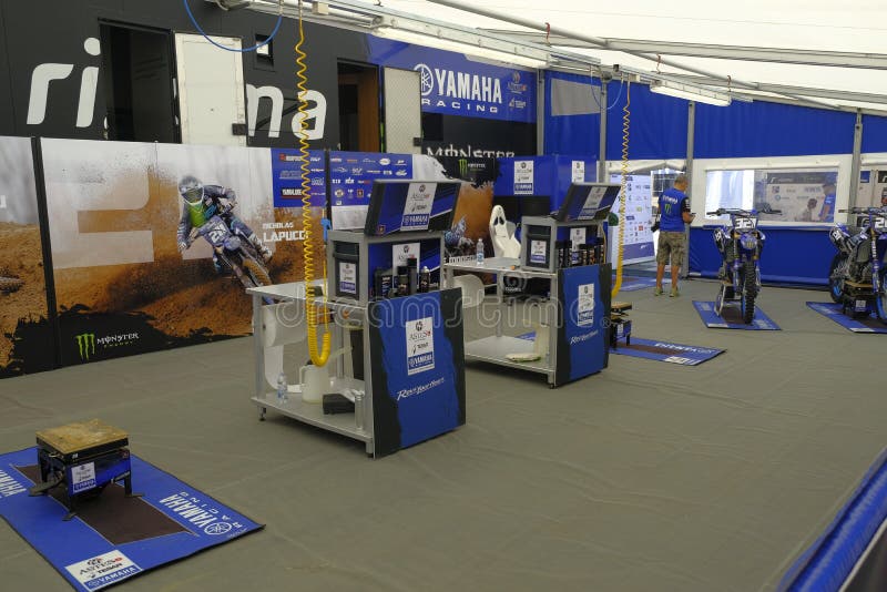 Mantova Italy 11 09 2021 : MxGp Motocross Paddock Box Yamaha Editorial ... Mantova Italy 11 09 2021 : MxGp Motocross Paddock Box Yamaha Editorial ...