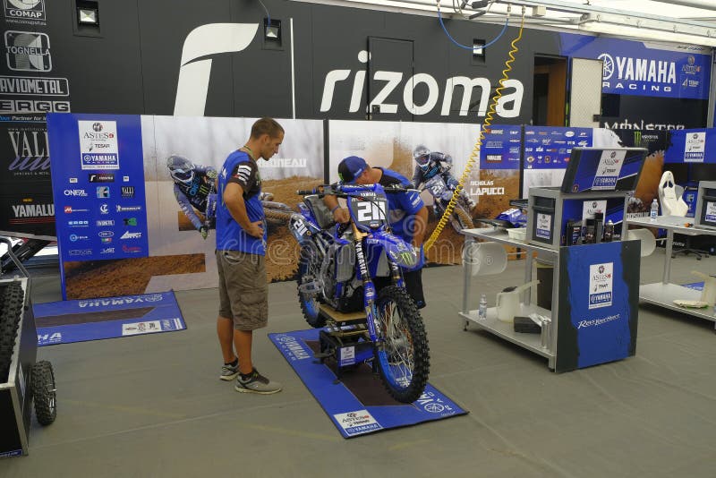 Mantova Italy 11 09 2021 : MxGp Motocross Paddock Box Yamaha Editorial ... Mantova Italy 11 09 2021 : MxGp Motocross Paddock Box Yamaha Editorial ...