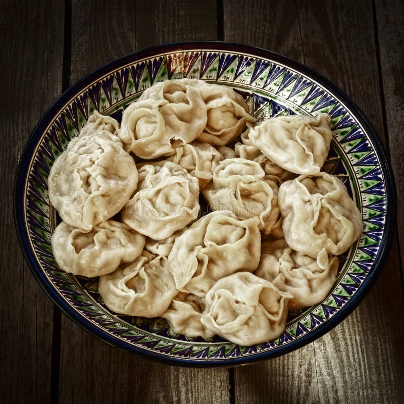 Manty in a plate stock photo. Image of dumpling, national - 275116822