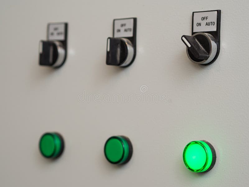 Manual Auto Switches on Control Panel with Light Indicator Stock Image ...
