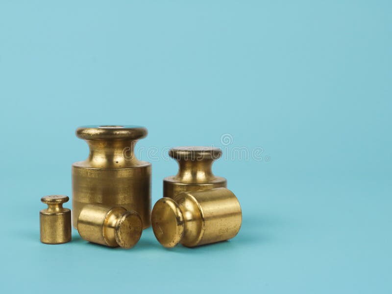 A Manual Bronze Vintage Weights for Traditional Market Stock Image ...