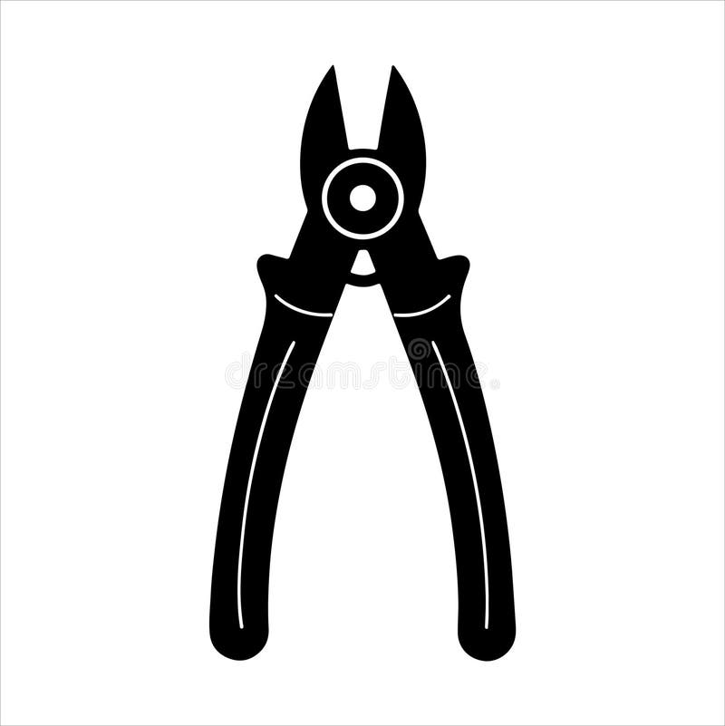 Manual Cable Cutter Silhouette Vector Stock Vector - Illustration of ...