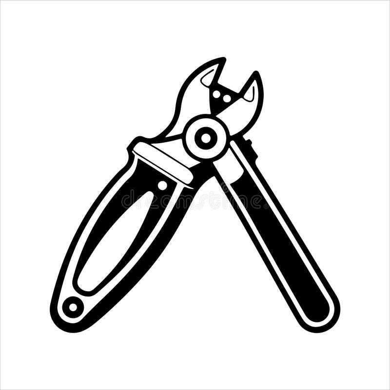 Manual Cable Cutter Silhouette Vector Stock Vector - Illustration of ...