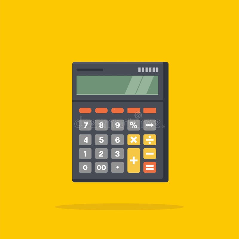 Manual Calculator with Box Shape, Office Equipment Study Stock Vector ...