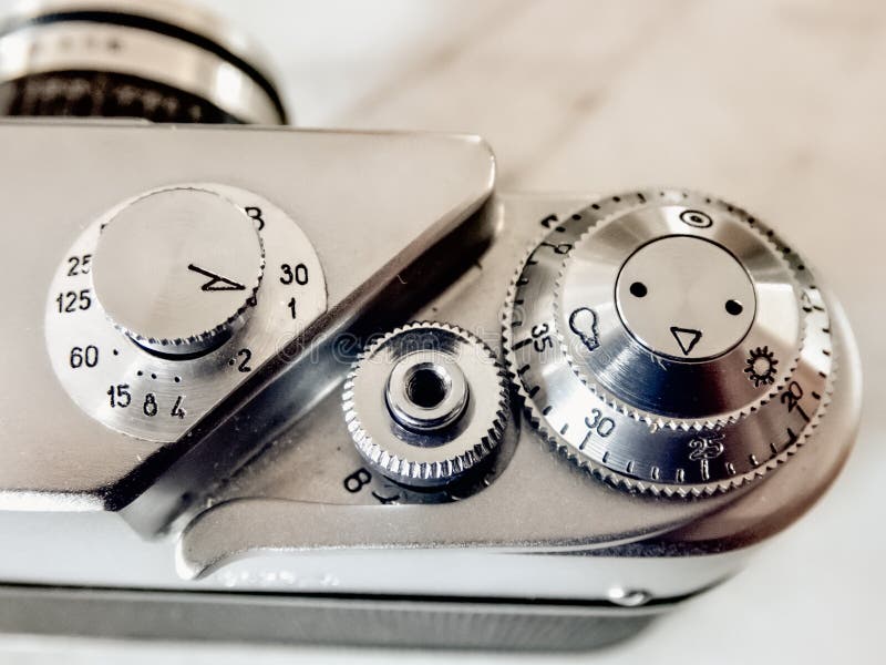 Manual Camera Controls for Vintage Film Camera Stock Image - Image of ...