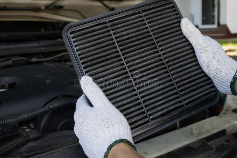 Car air filter replacement stock photo. Image of engineering - 38344470