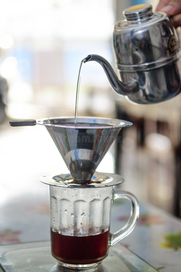 Manual Coffee Brewing with V60 Stock Image - Image of caffeine, closeup ...