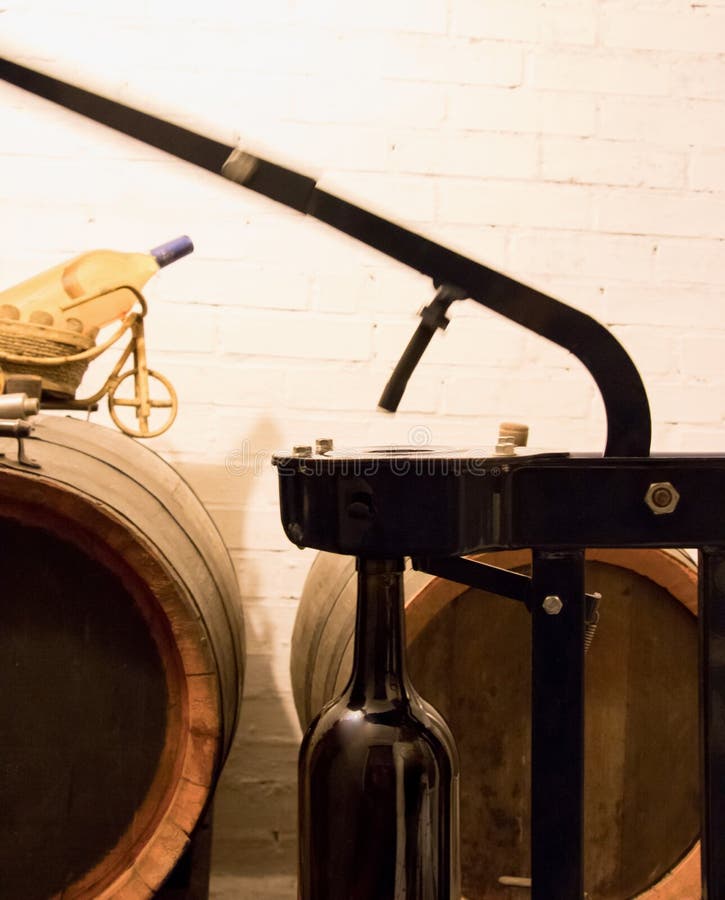 Corking at the cellar stock photo. Image of opener, composite - 10961288