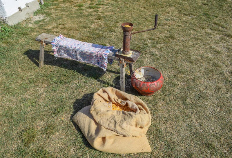 Manual Corncrusher Corn Grinding Stock Image - Image of chop, flour ...