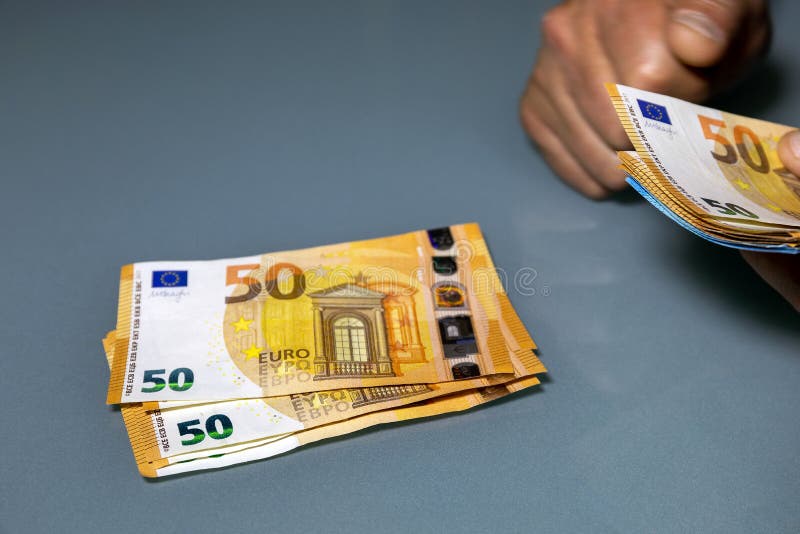 Manual Counting of Euro Banknotes Stock Photo - Image of bill, banknote ...