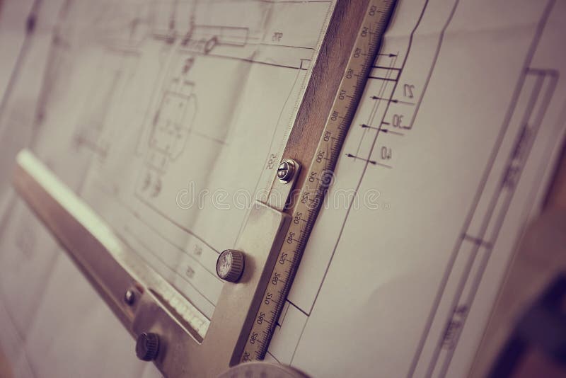 Manual Designer Drawing Engineer Stock Photo - Image of graphic ...