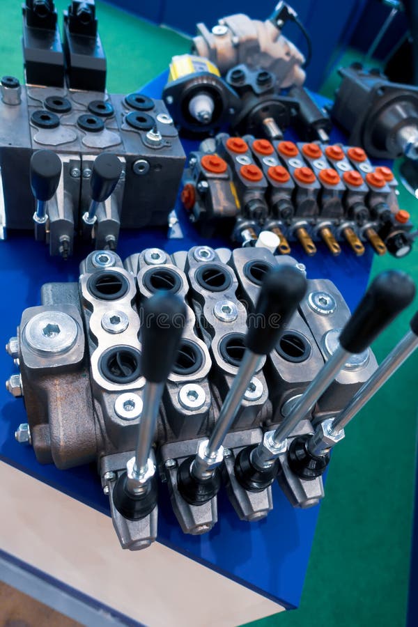 Hydraulic Distributor Device. Solenoid Valves Stock Photo - Image of ...