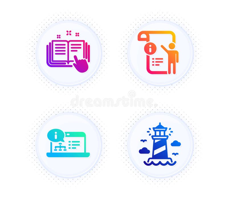 Manual Doc, Online Documentation and Technical Documentation Icons Set. Lighthouse Sign. Vector ...