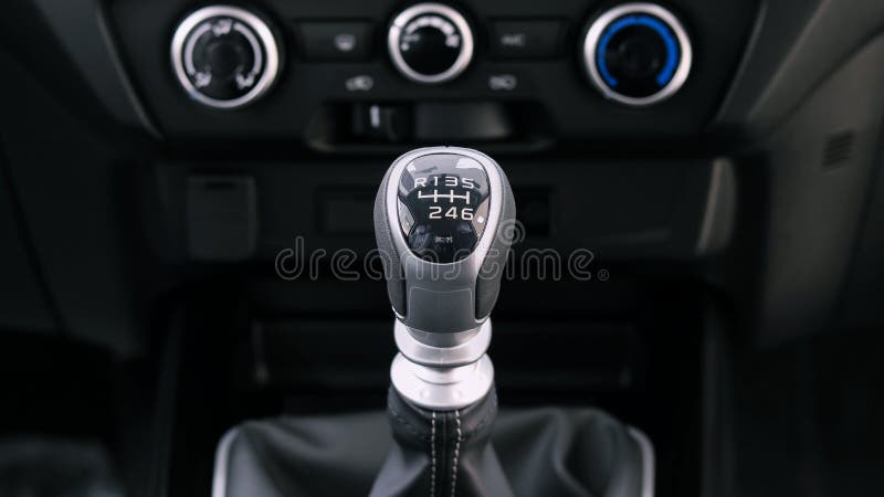Manual Gear Shift Lever of the Car. Stock Photo - Image of lever ...