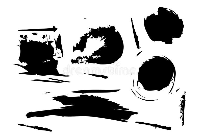 Vector Manual Hand Draw Sketch, Splat Splash and Streak Stock Vector ...