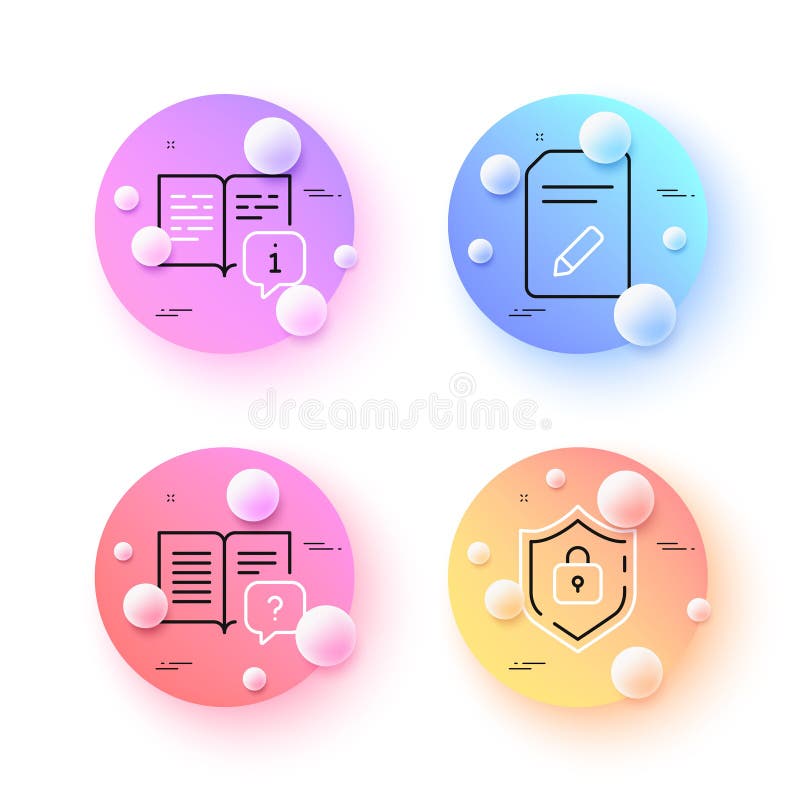 Manual, Instruction Manual and Shield Minimal Line Icons. for Web ...