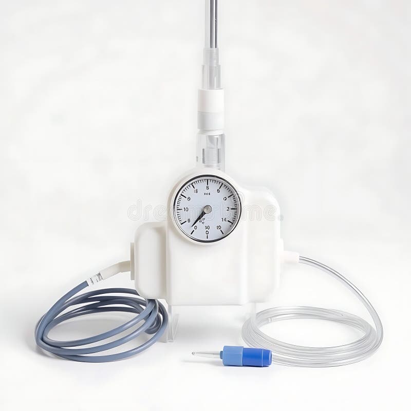 A Manual IV Drip Controller with a Rolling Clamp Displayed on White ...