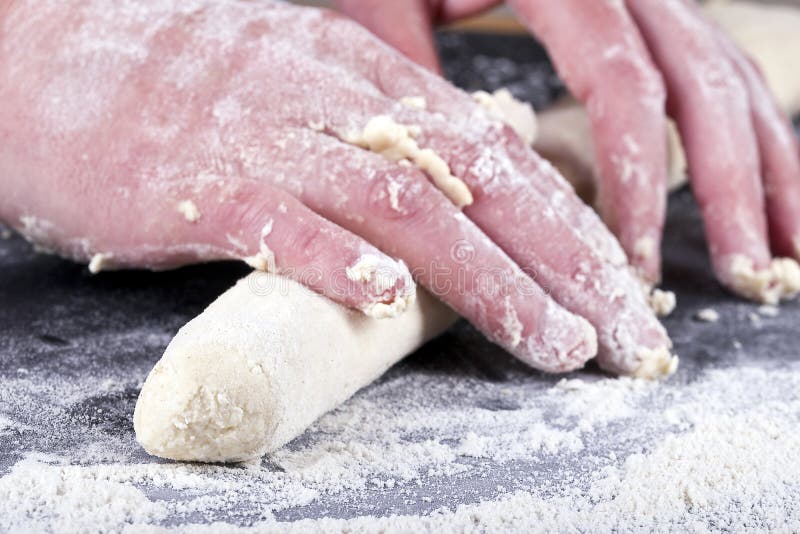 Kneading hands stock image. Image of woman, cook, bowl - 3264749