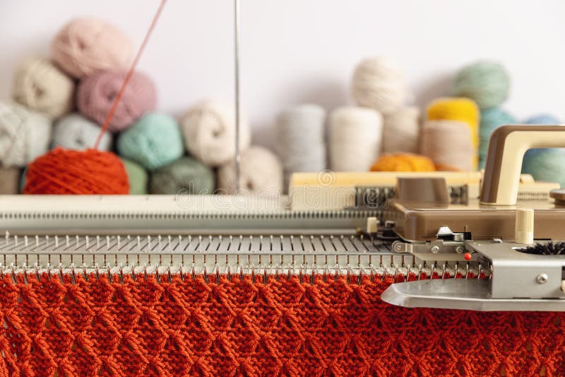 Manual knitting machine. stock image. Image of knit - 294171249