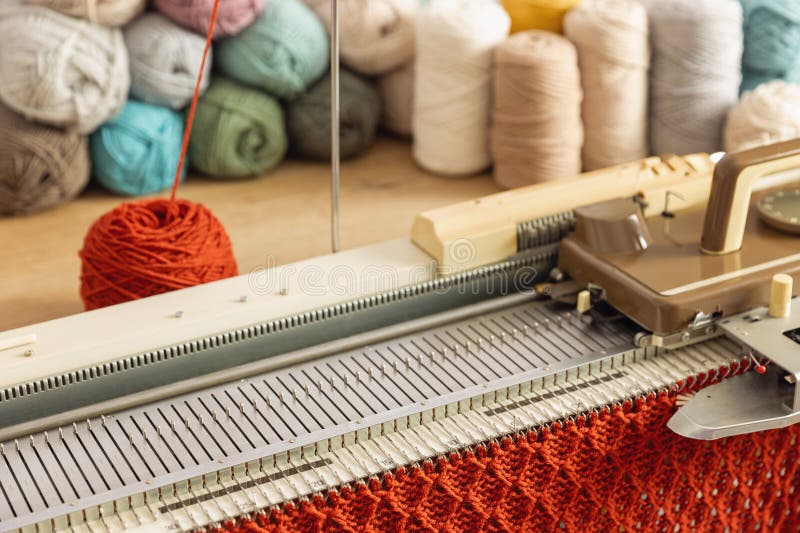 Manual knitting machine stock photo. Image of needlework - 294171278