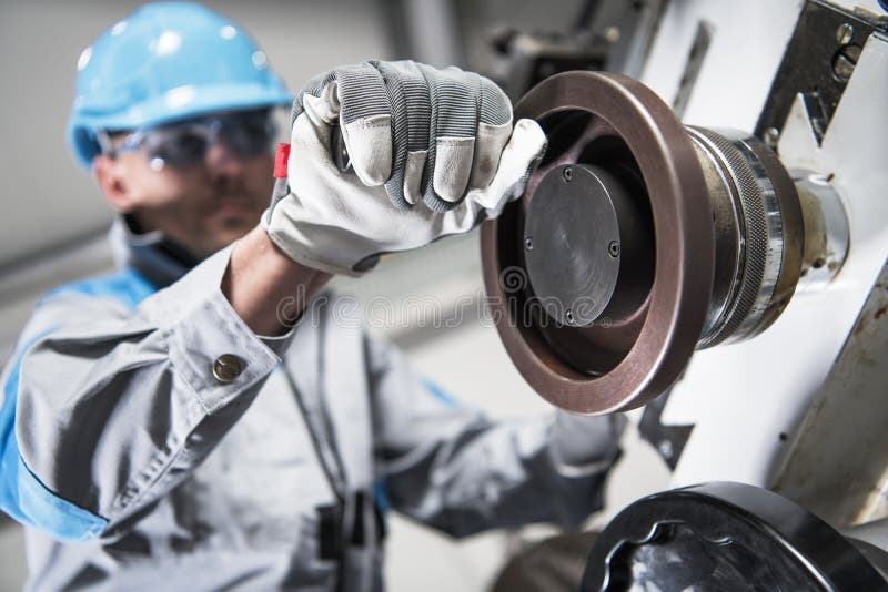 Manual Lathe Operator stock image. Image of bearing - 145962835