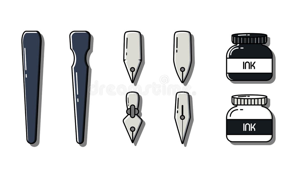 Manual Manga & Comic Drawing Vector Set Stock Illustration ...