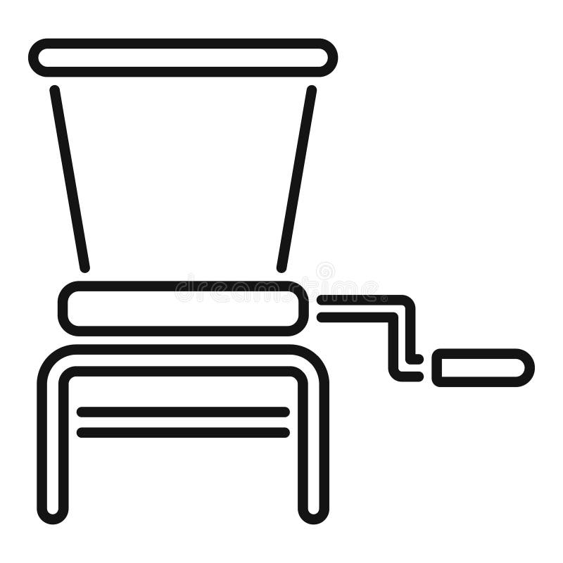 Manual Meat Grinder Machine for Mincing Beef Outline Icon Stock Vector ...