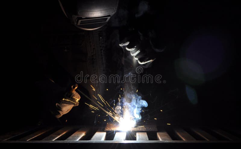 Manual Metal Arc stock image. Image of industrial, spark - 119465699