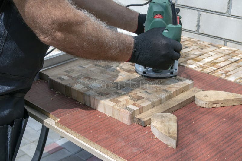 Manual Milling Machine. the Process of Making End Cutting Boards is ...