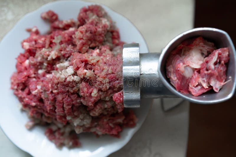 Manual Mincer for Minced Meat Stock Photo - Image of utensil, chunks ...