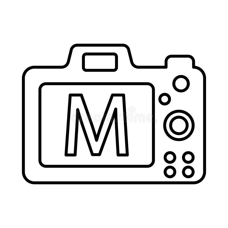 Manual Mode Icon in Outline Style Stock Vector - Illustration of manual ...