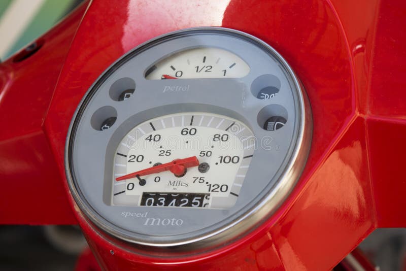 Manual Motorcycle Instrument Panel Stock Photo - Image of number ...