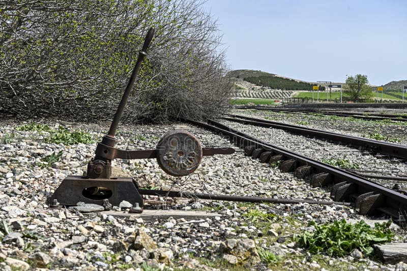 Railway Infrastructure in the Vicinity of a Station. Stock Image ...