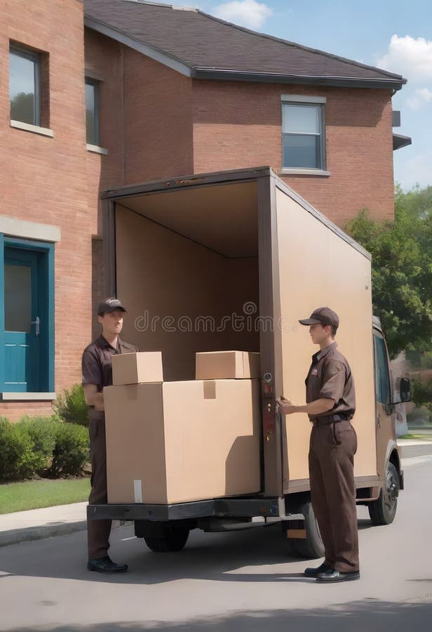 Manual Package Handling by Delivery Staff Stock Image - Image of ...